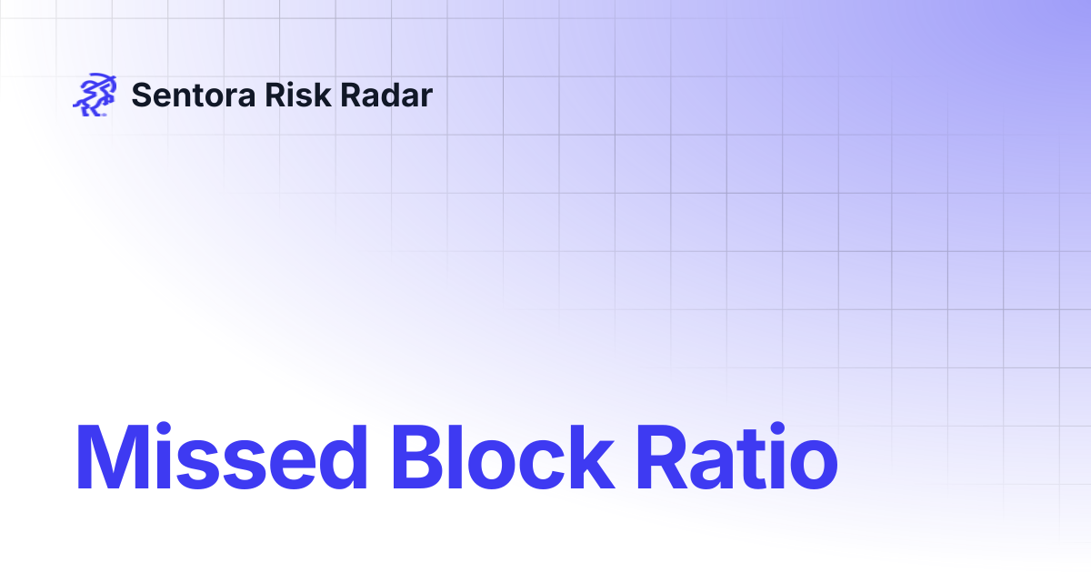 Missed Block Ratio | Sentora Risk Radar
