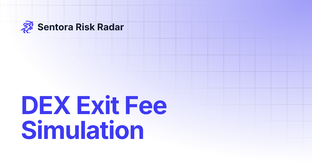 DEX Exit Fee Simulation | Sentora Risk Radar