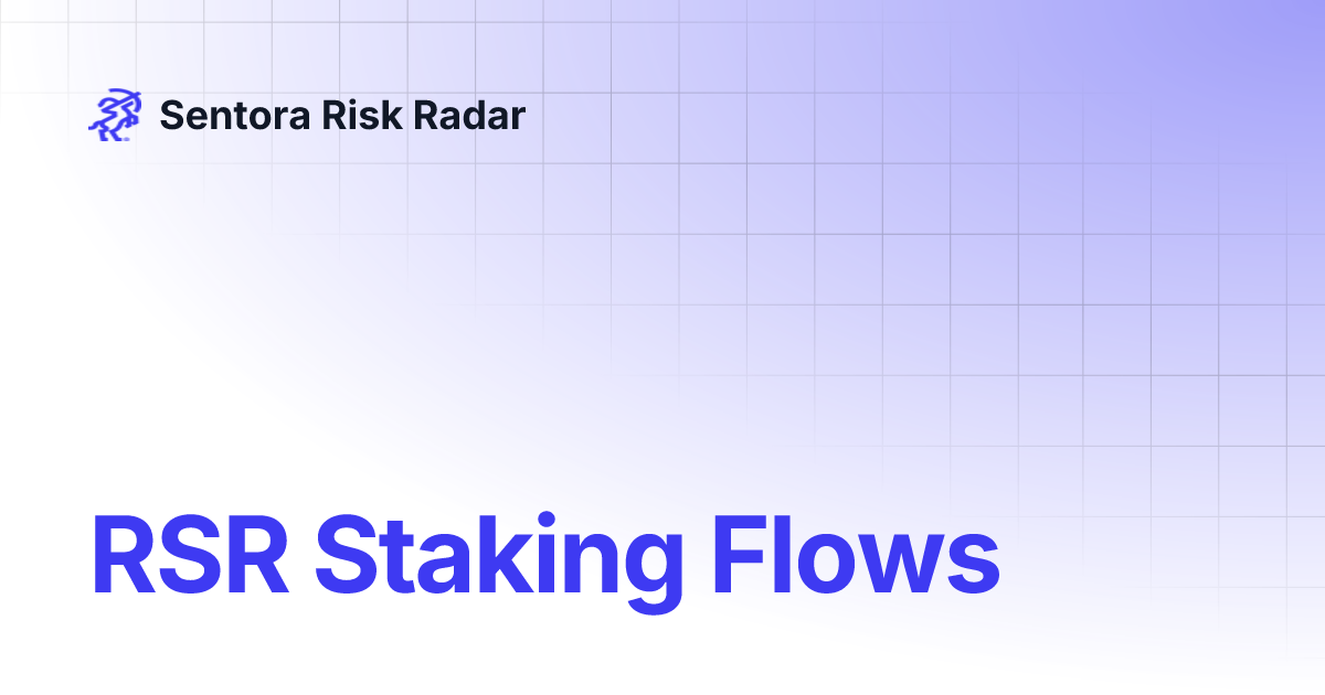 RSR Staking Flows | IntoTheBlock Risk Radar